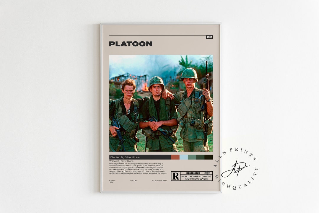 Platoon Poster Oliver Stone Minimalist Movie Poster Vintage - Etsy