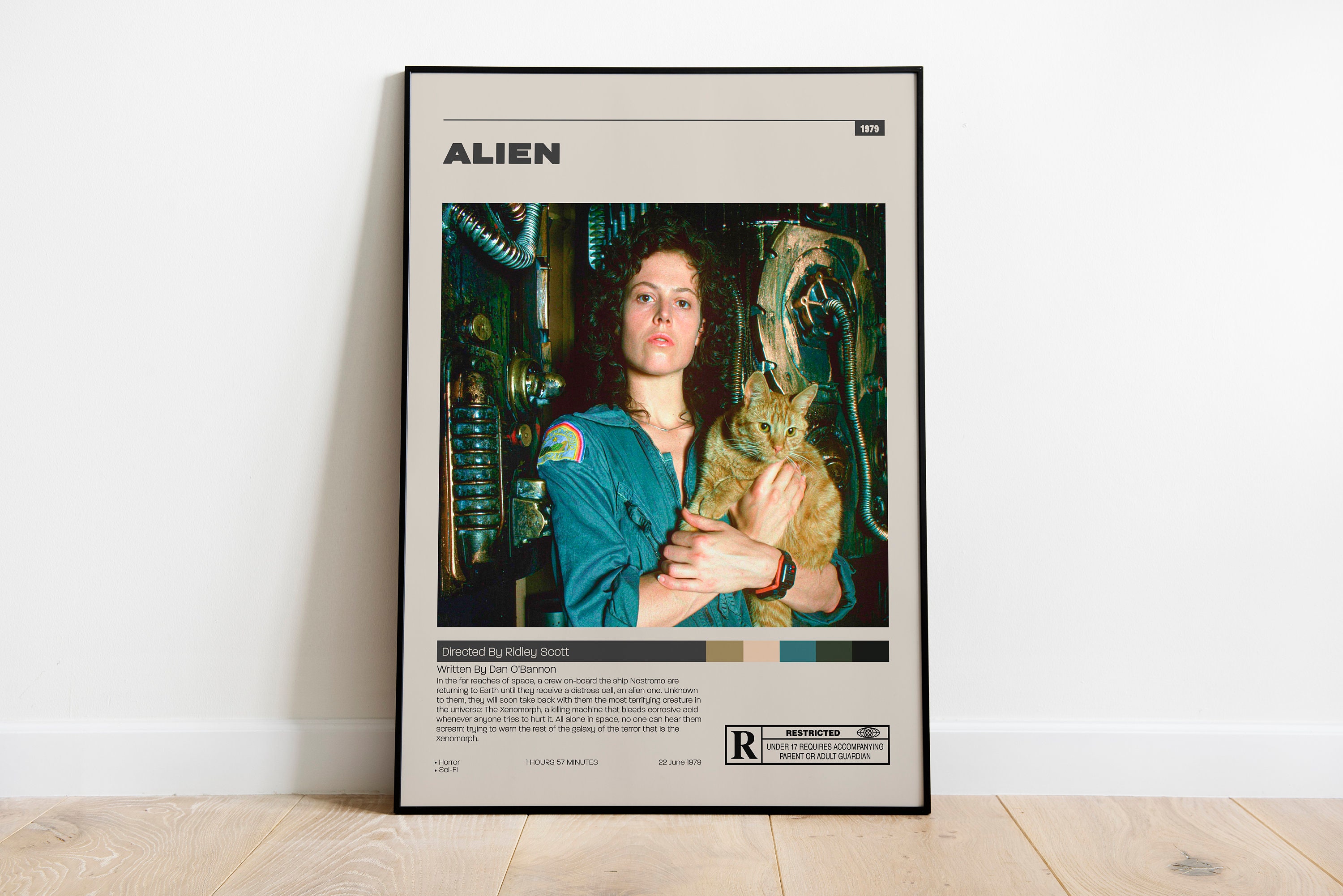 Alien Poster, Ridley Scott, Minimalist Movie Poster, Vintage Retro Art ...