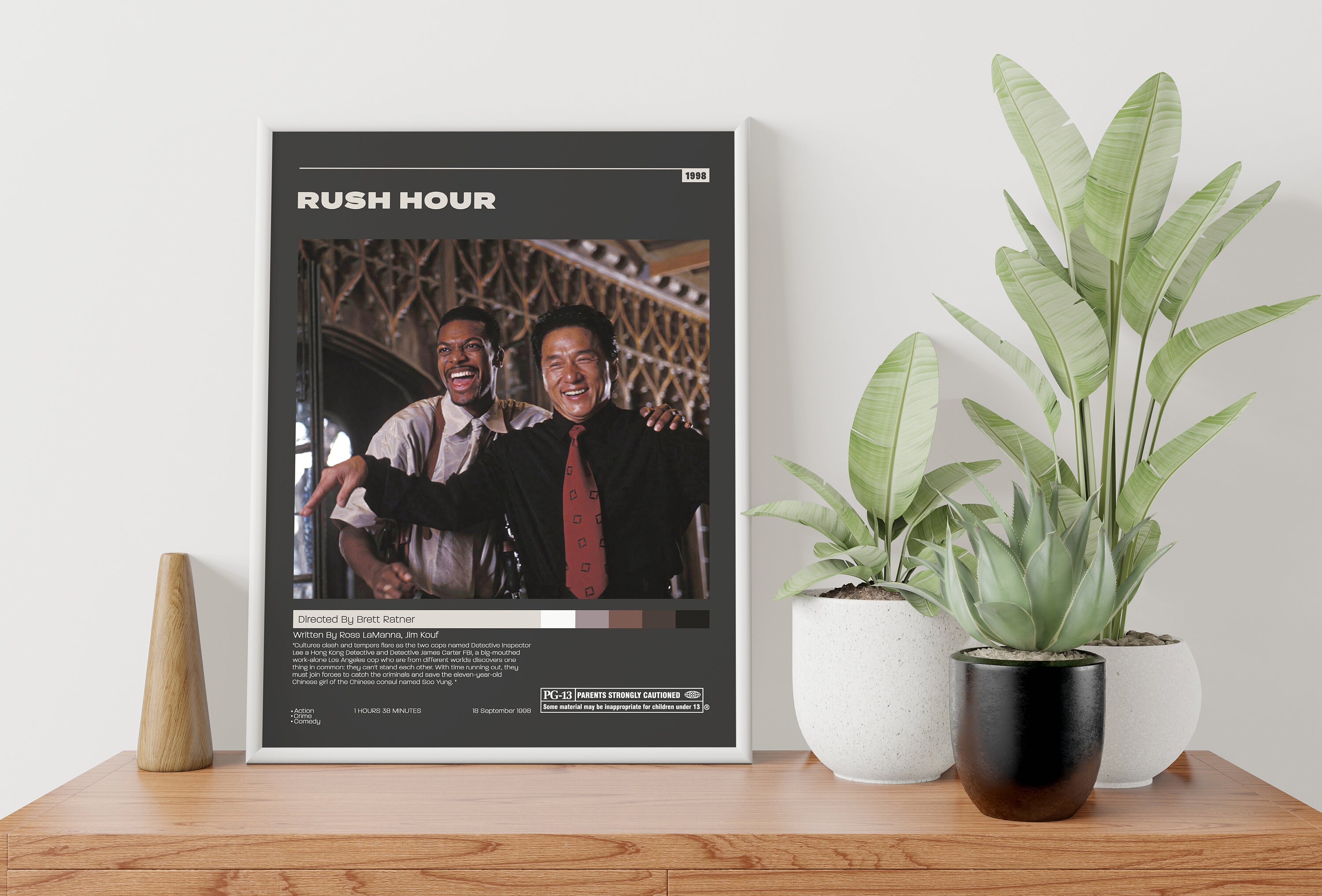 Rush Hour Poster, Brett Ratner,Jackie Chan, Minimalist Movie Poster