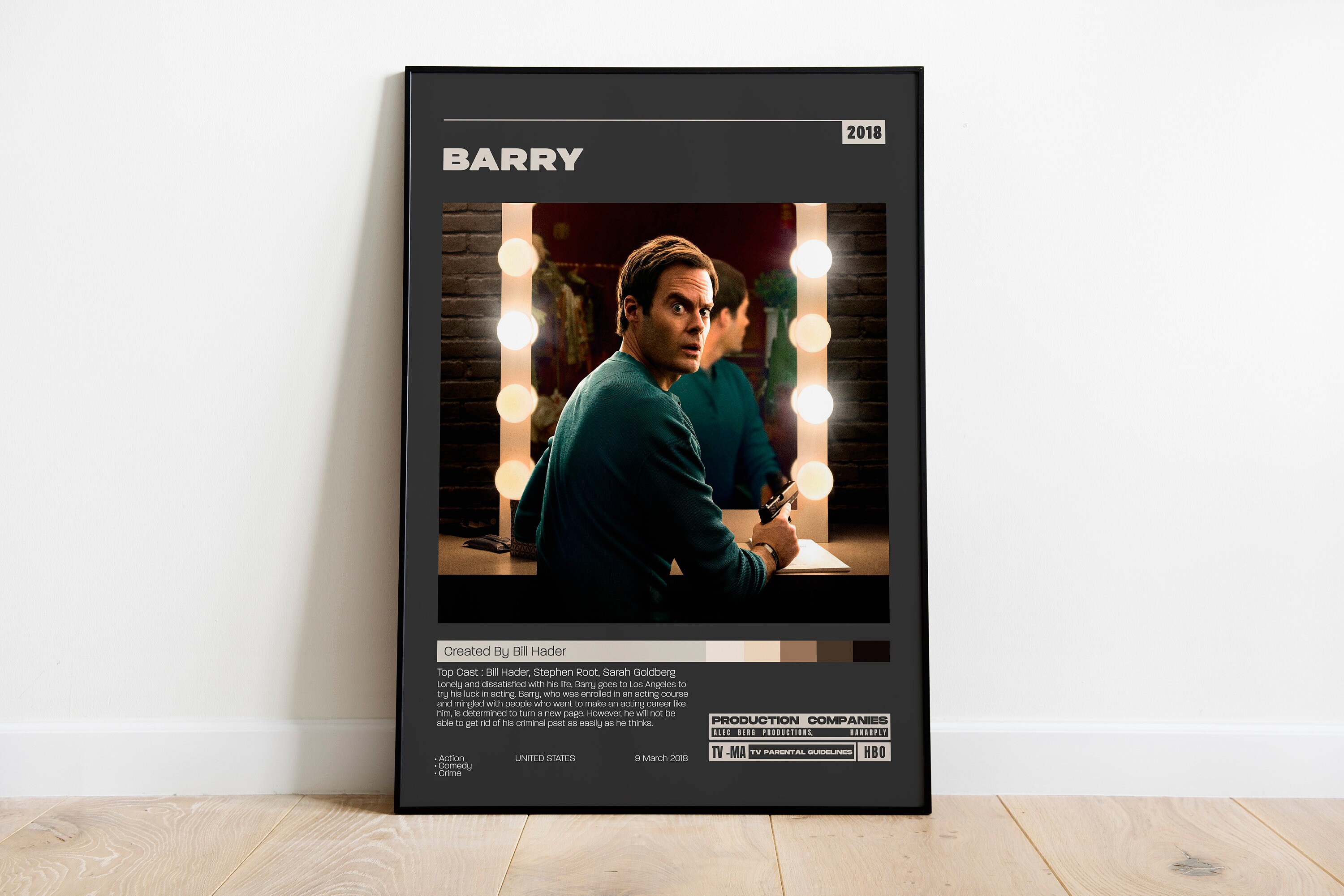 Barry Poster, Bill Hader, Minimalist Tv Series, Vintage Retro Art Print ...