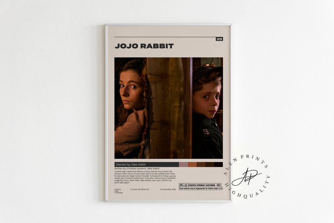 Jojo Rabbit, Taika Waititi, Minimalist Movie Poster, Vintage Retro Art ...