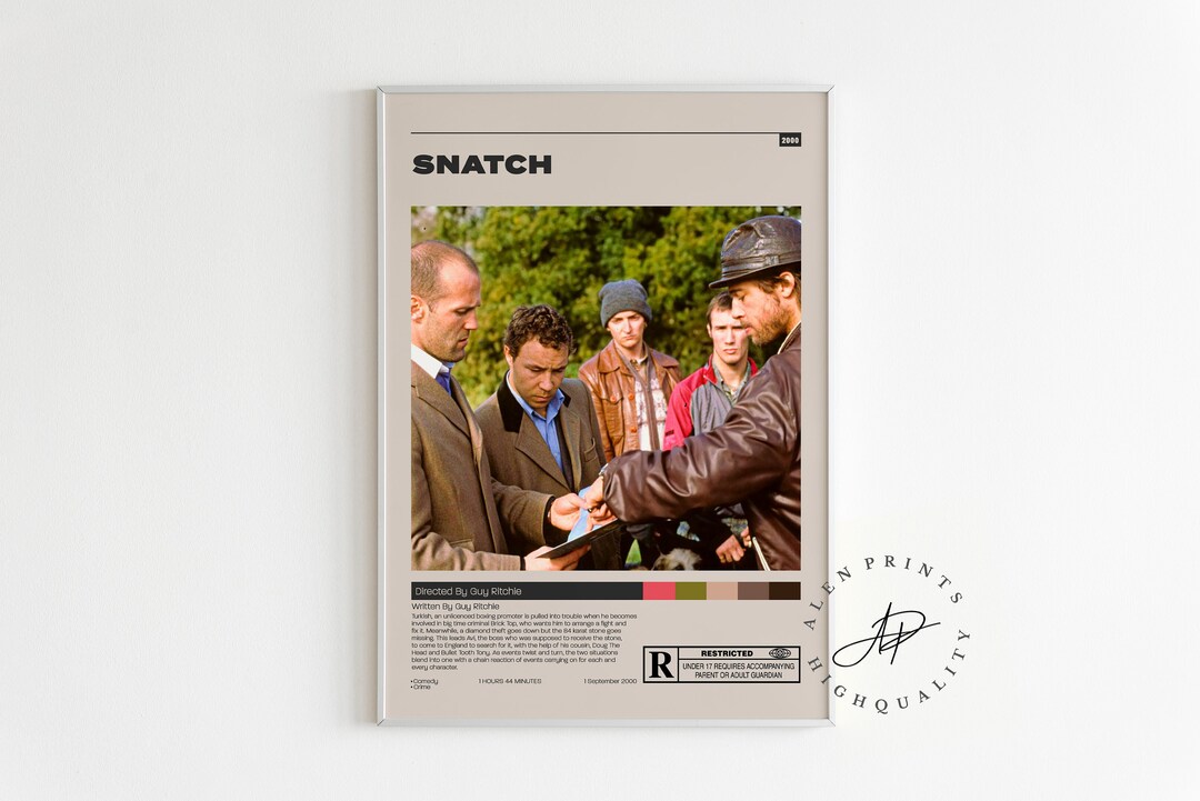 Snatch Poster Jason Statham Brad Pitt Minimalist Movie - Etsy Portugal