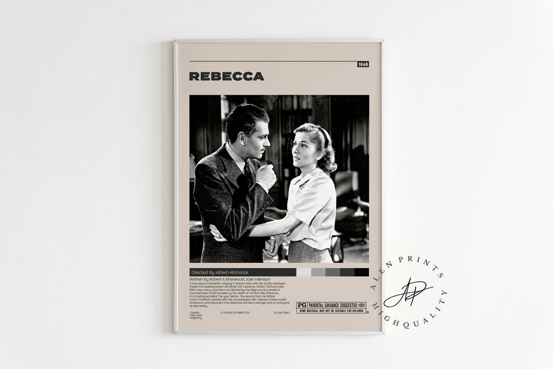 Rebecca Poster Alfred Hitchcock Minimalist Movie Poster - Etsy