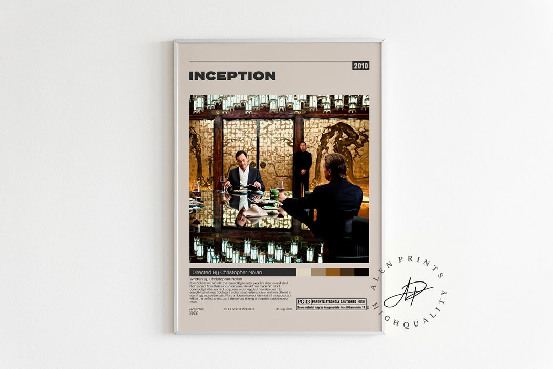 Inception Poster, Christopher Nolan , Minimalist Movie Poster, Vintage ...