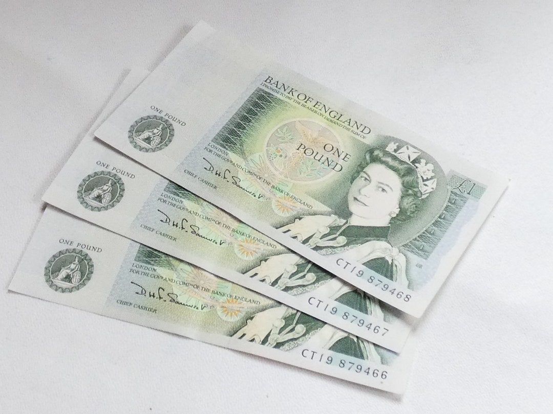 Old British One Pound Notes Consecutive Number - Etsy