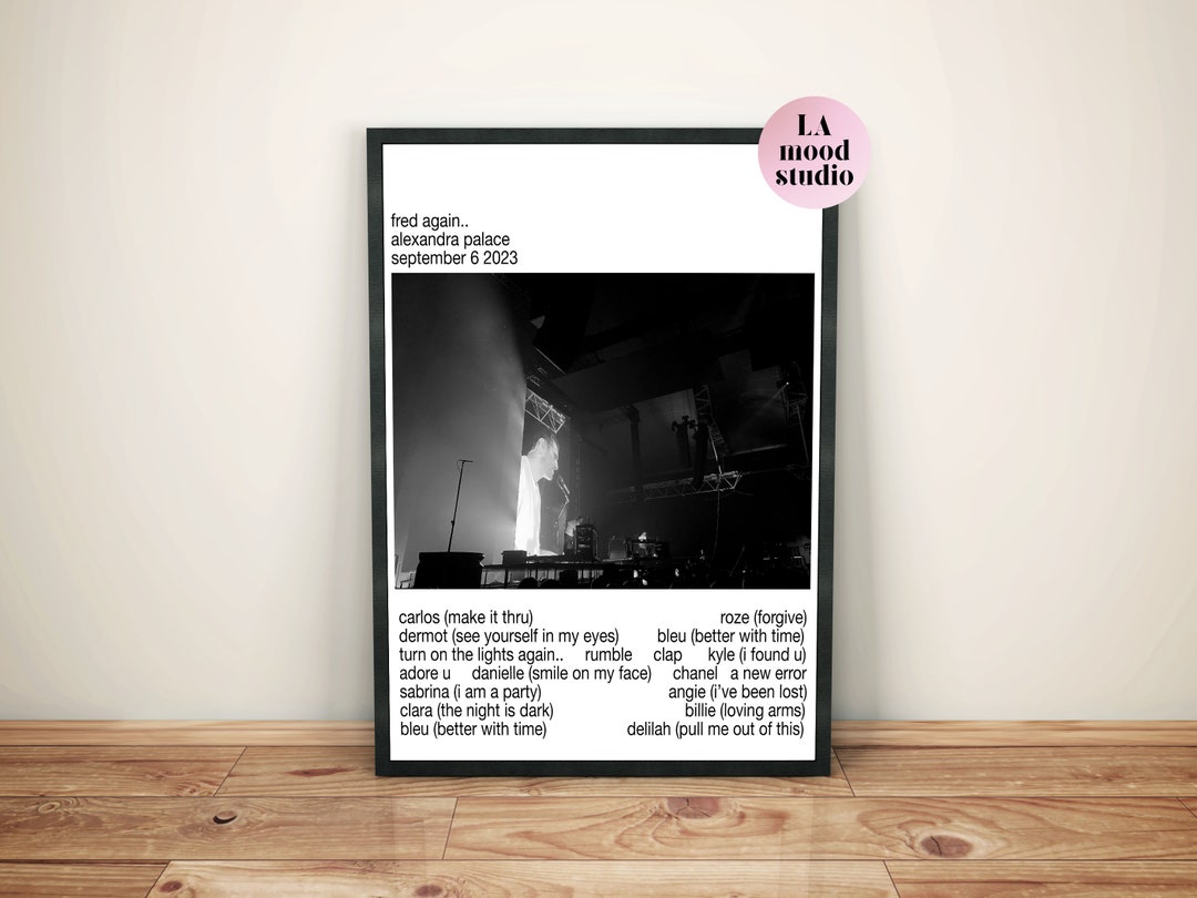 Fred Again.. Alexandra Palace Setlist Poster Print Ally - Etsy