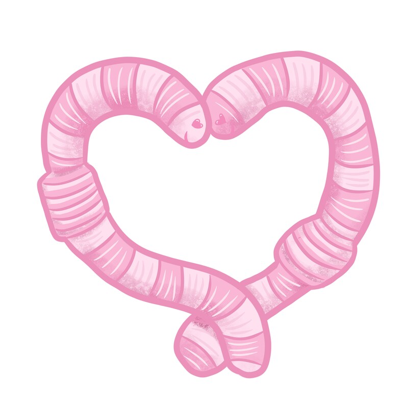 Worms in Love Sticker - Etsy