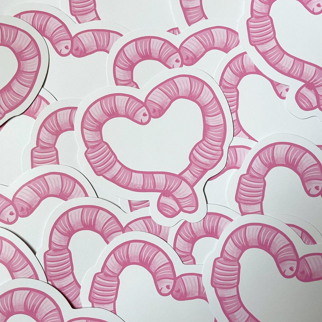 Worms in Love Sticker - Etsy