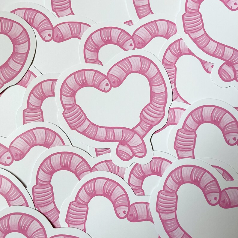 Worms in Love Sticker - Etsy