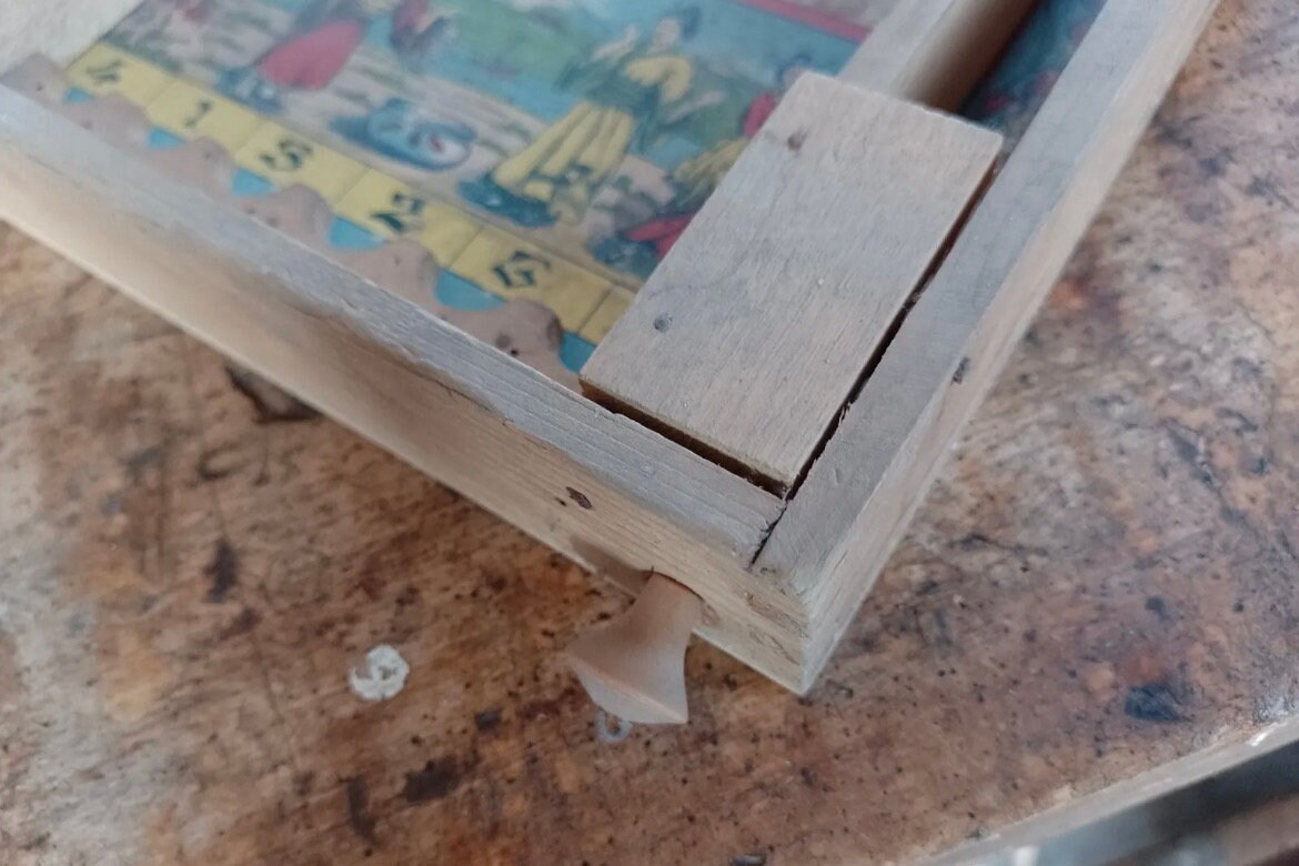 Antique French Wooden Bagatelle Toy Pinball Machine From the Early ...