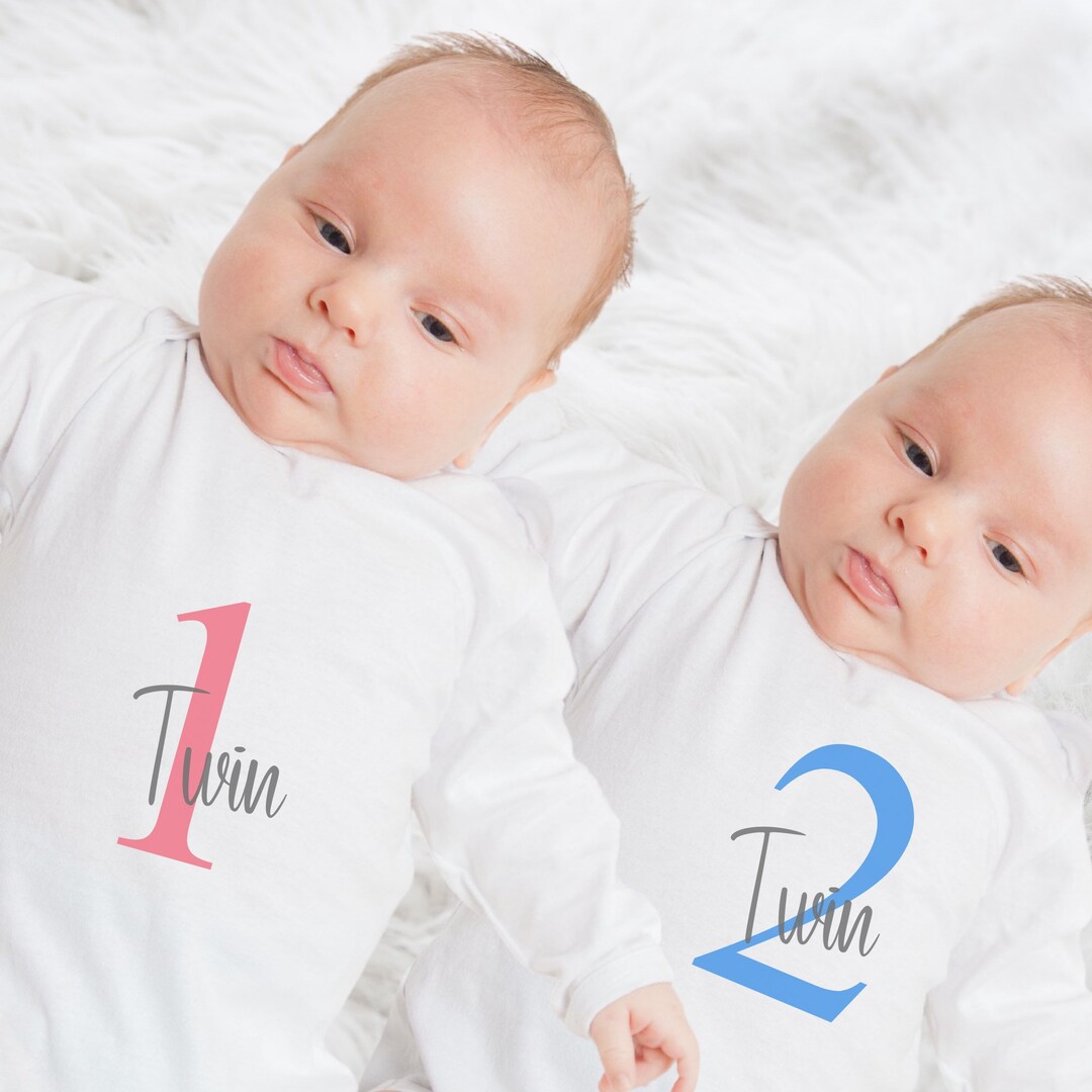 Twin Babies Outfit, Baby Sleepsuit Rompers, Bodysuit-set, Personalised ...