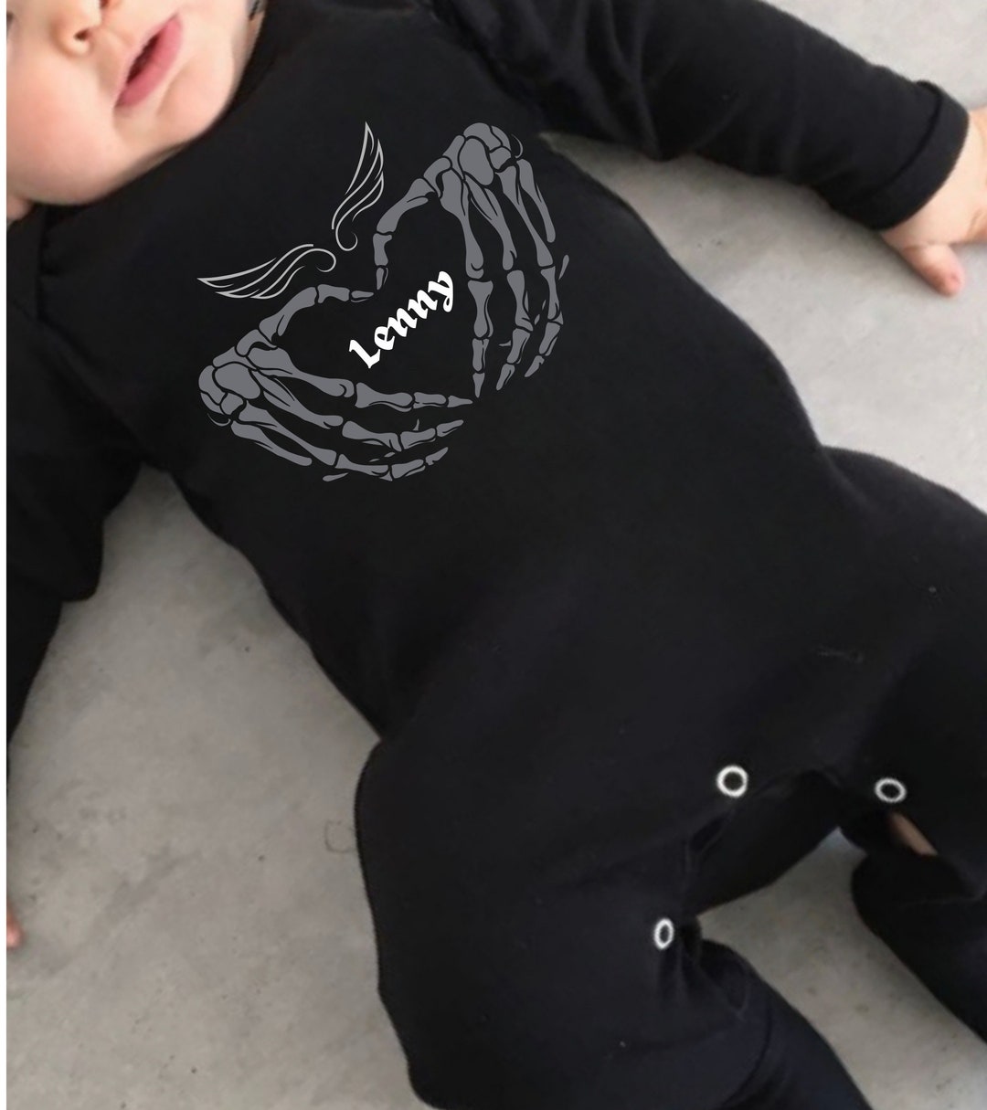 Goth Baby Clothes Personalised Boys or Girls Bib & Babygrow, Emo ...