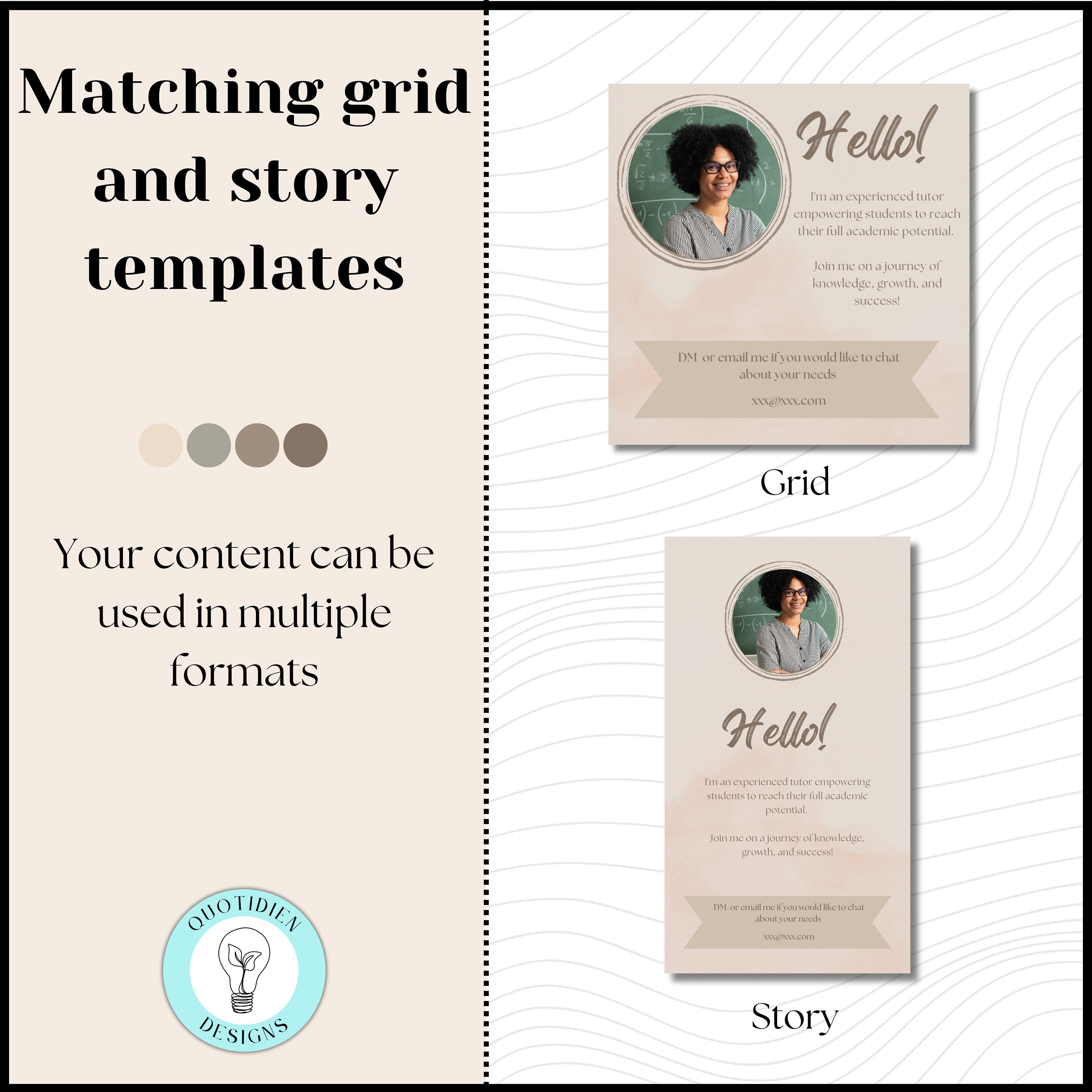 Teacher Tutor Instagram Template Bundle Grid and Story Templates ...