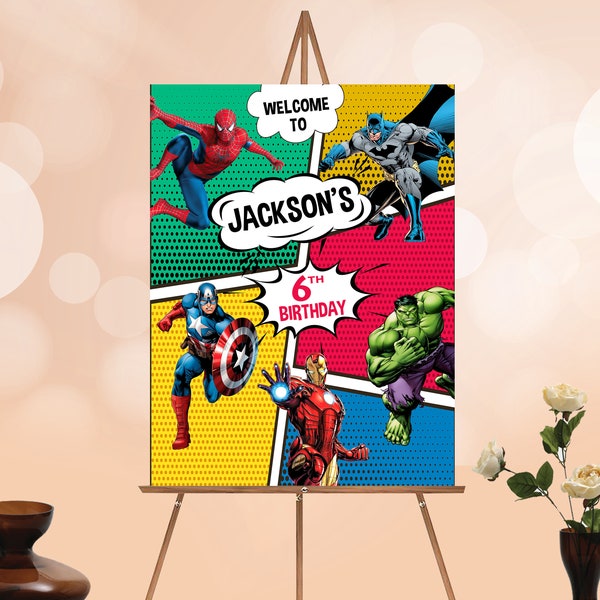 Superhero Party Sign - Etsy