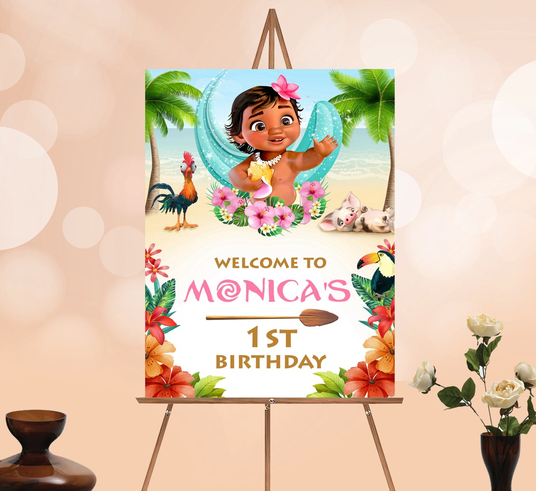 Moana Welcome Sign Birthday Welcome Sign Girl Party Party - Etsy