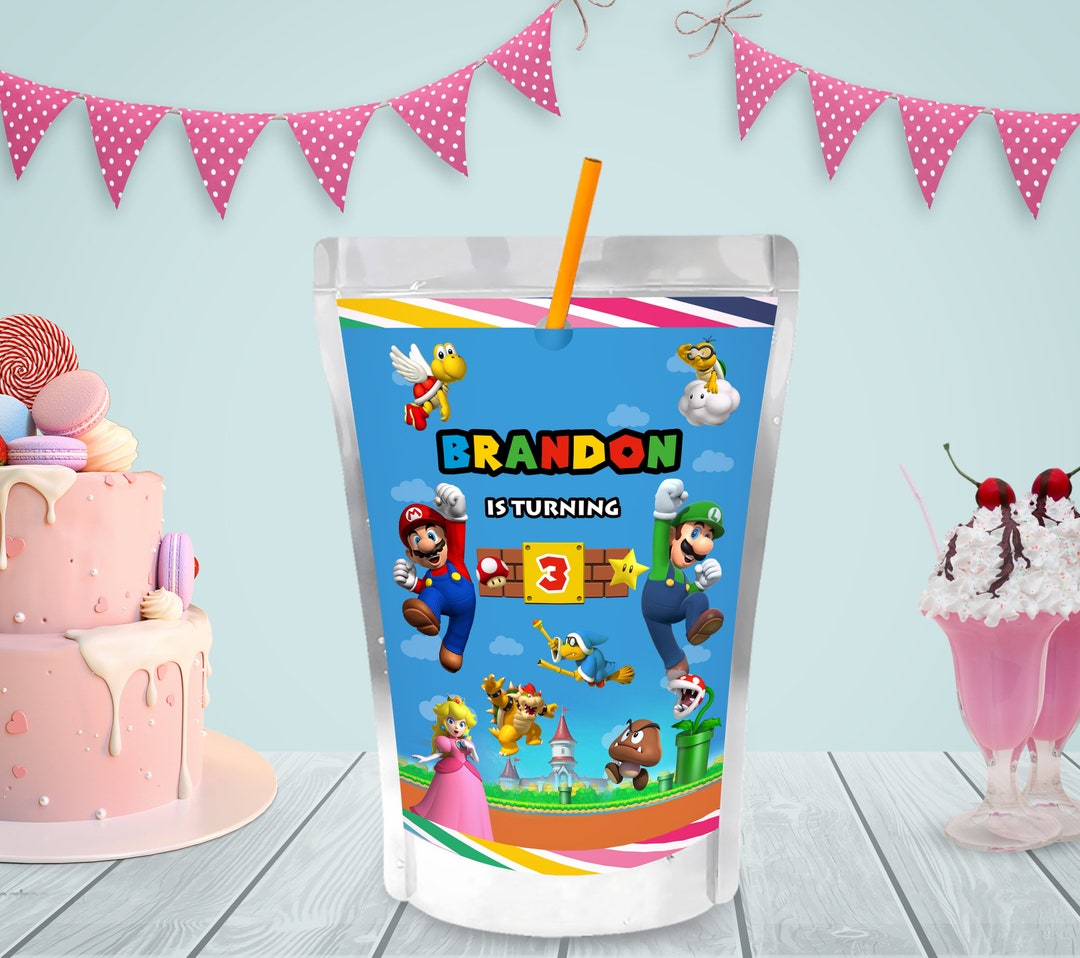 Super Mario Caprisun Labels Super Mario Party Supplies Super - Etsy Canada