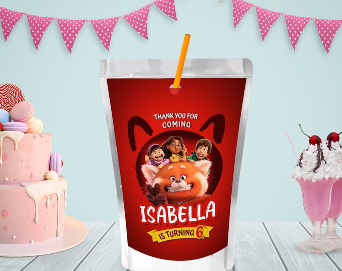 Turning Red Chip Bag Label Turning Red Chips Party Theme - Etsy Canada