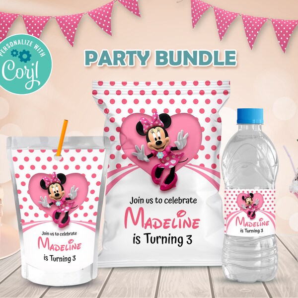 Minnie Mouse Labels - Etsy