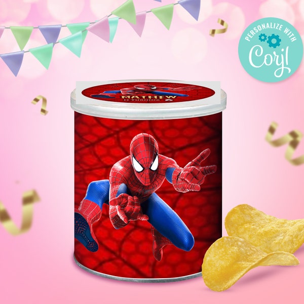 Spiderman Labels Pringles - Etsy