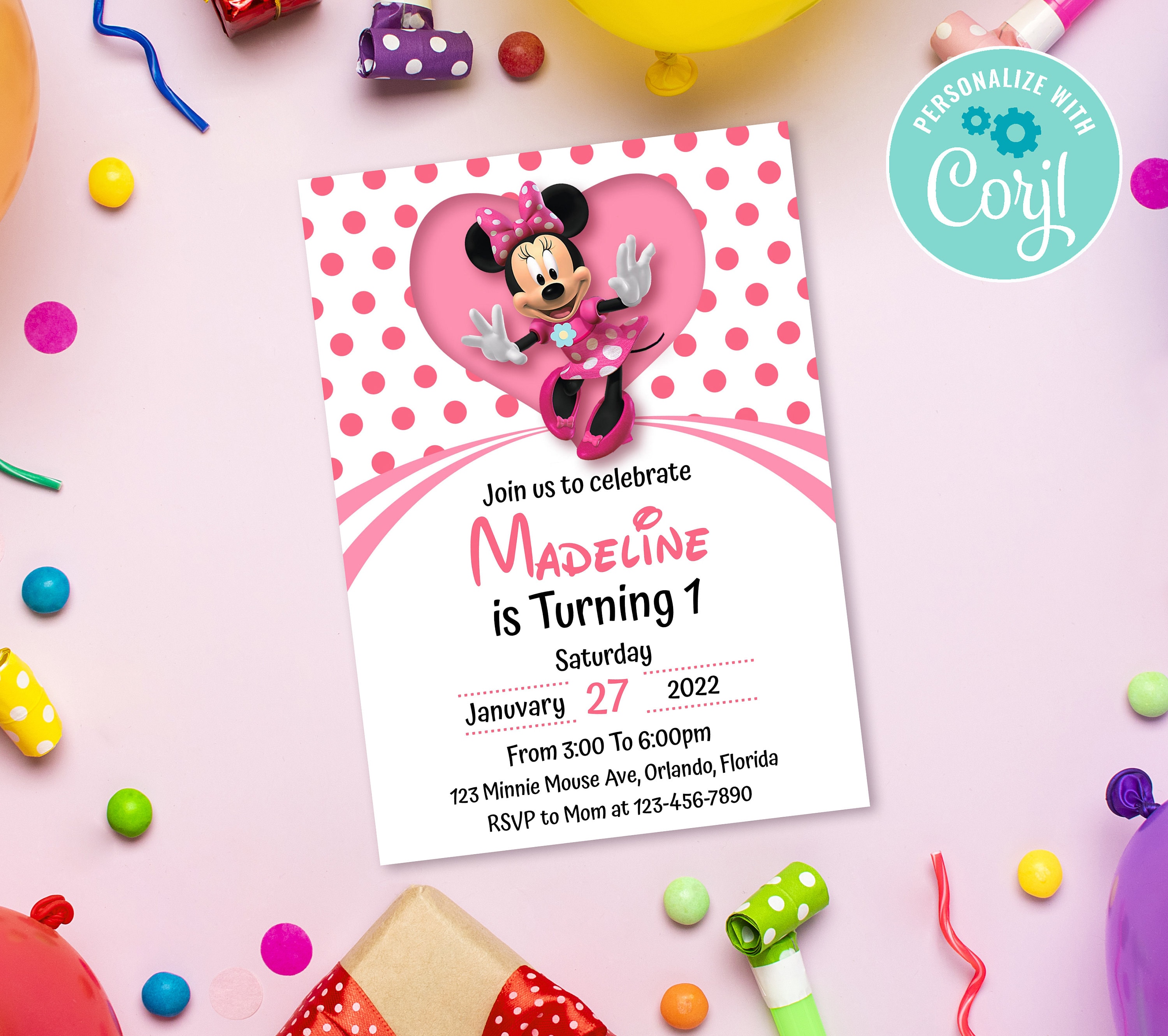 Minnie Mouse Party Invitations Templates