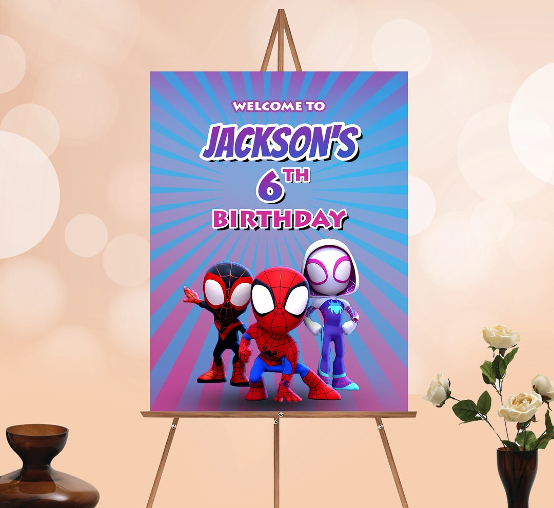Spidey and His Amazing Friends Welcome Sign Birthday Welcome - Etsy