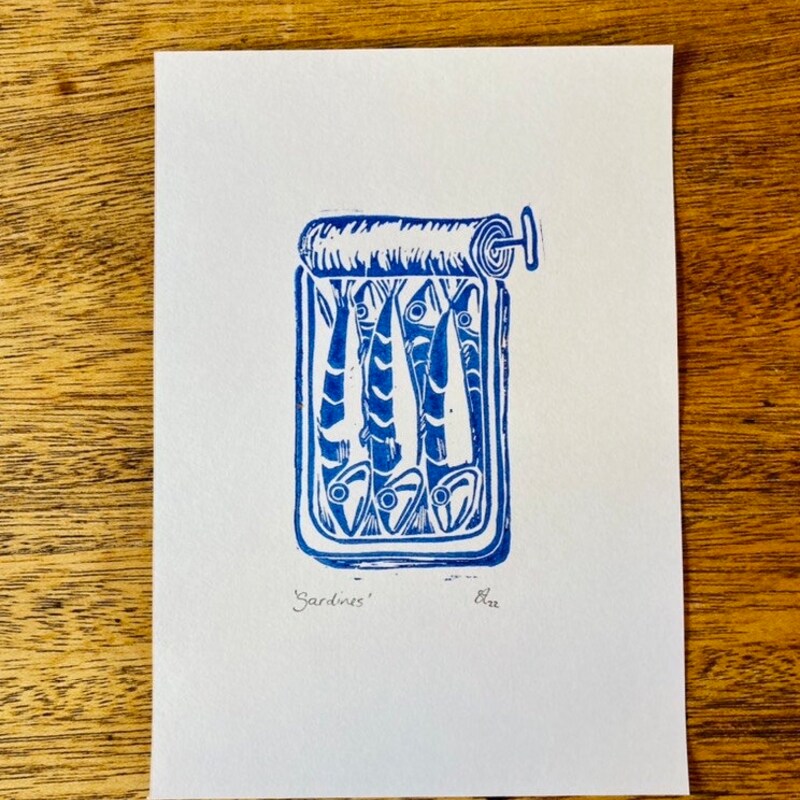 Fish Linocut - Etsy
