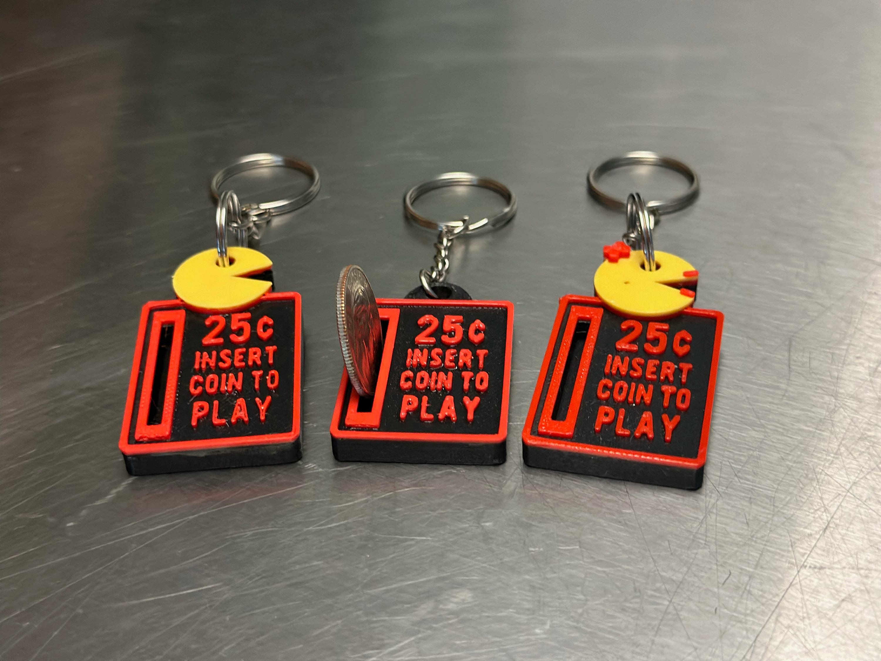 Classic Arcade Insert Coin Keychain Arcade Pac-man Keychain Arcade Ms ...