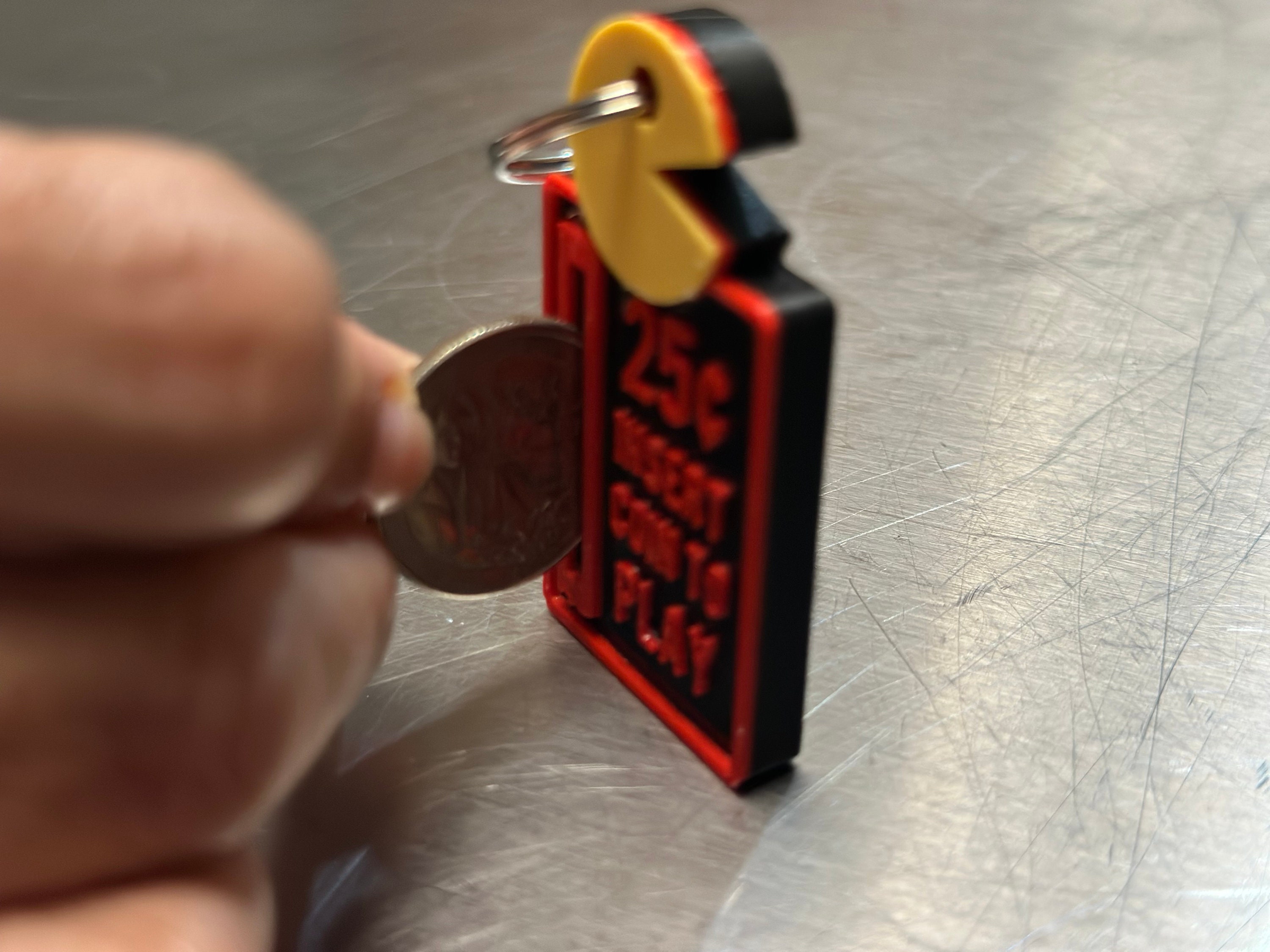 Classic Arcade Insert Coin Keychain Arcade Pac-man Keychain Arcade Ms ...