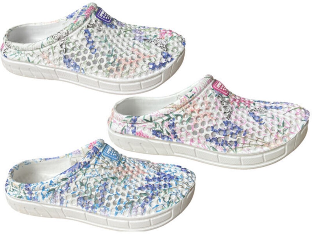 Ladies Floral EVA Clogs Sandals Slip Ons Mules Waterproof Garden Ditsy ...