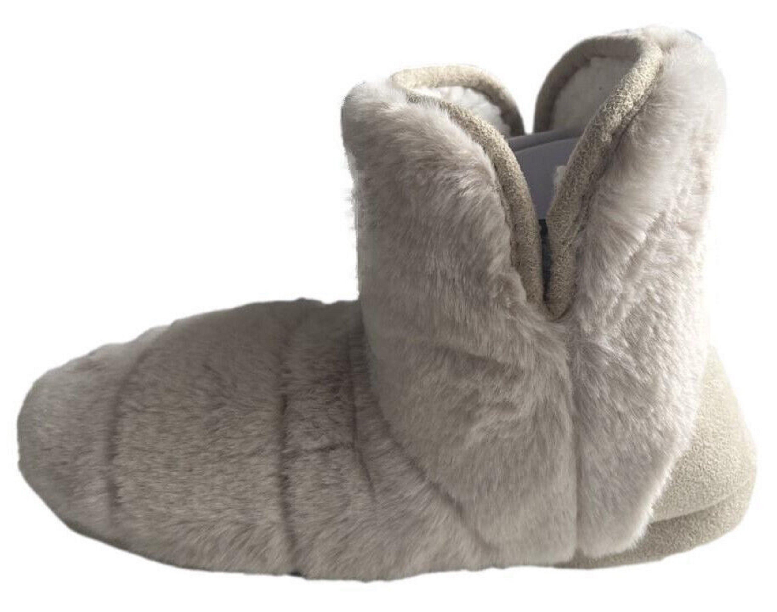 Ladies Fluffy Bootie Slippers Luxury Cosy Soft Furry Fleece Lining Faux ...