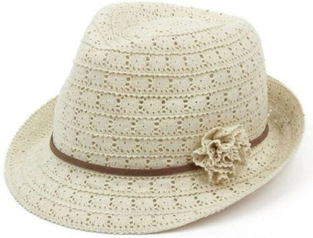 Womens Crushable Lace Trilby Ladies Summer Elegant Sun Hat Casual Light ...