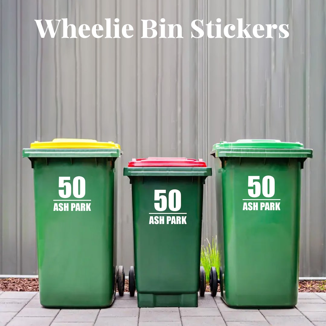 Custom Wheelie Bin Stickers Personalised Bin Stickers House Number and ...