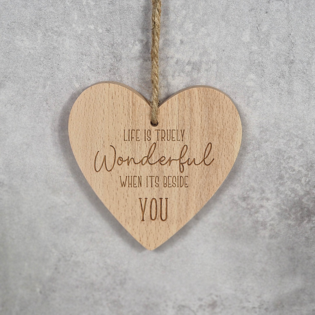 Laser Engraved Heart Decoration Engraved Heart Plaque Personalised Gift ...