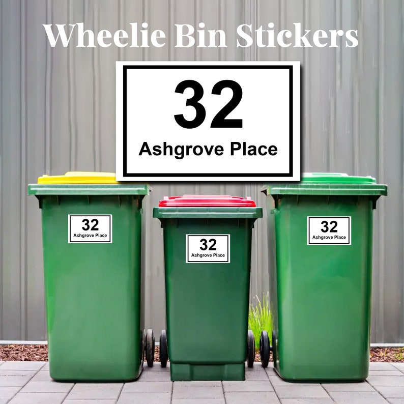 Custom Wheelie Bin Stickers | Personalised Bin Stickers | House Number ...