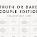 Couple Truth or Dare Question Cards | Relationship Cards | Couple ...