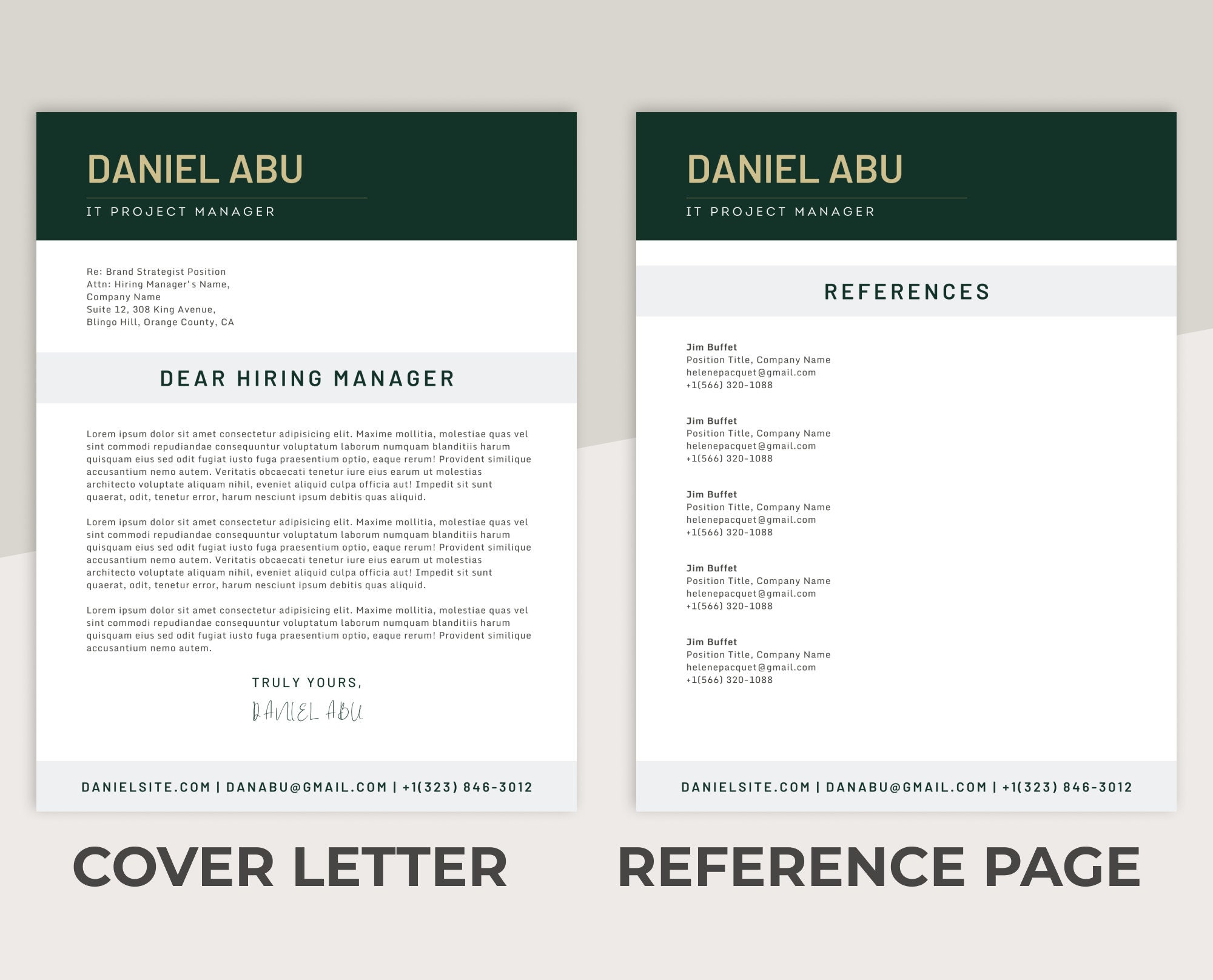 Resume Template Canva | Modern 3 Page Resume | Modern Royal Resume ...