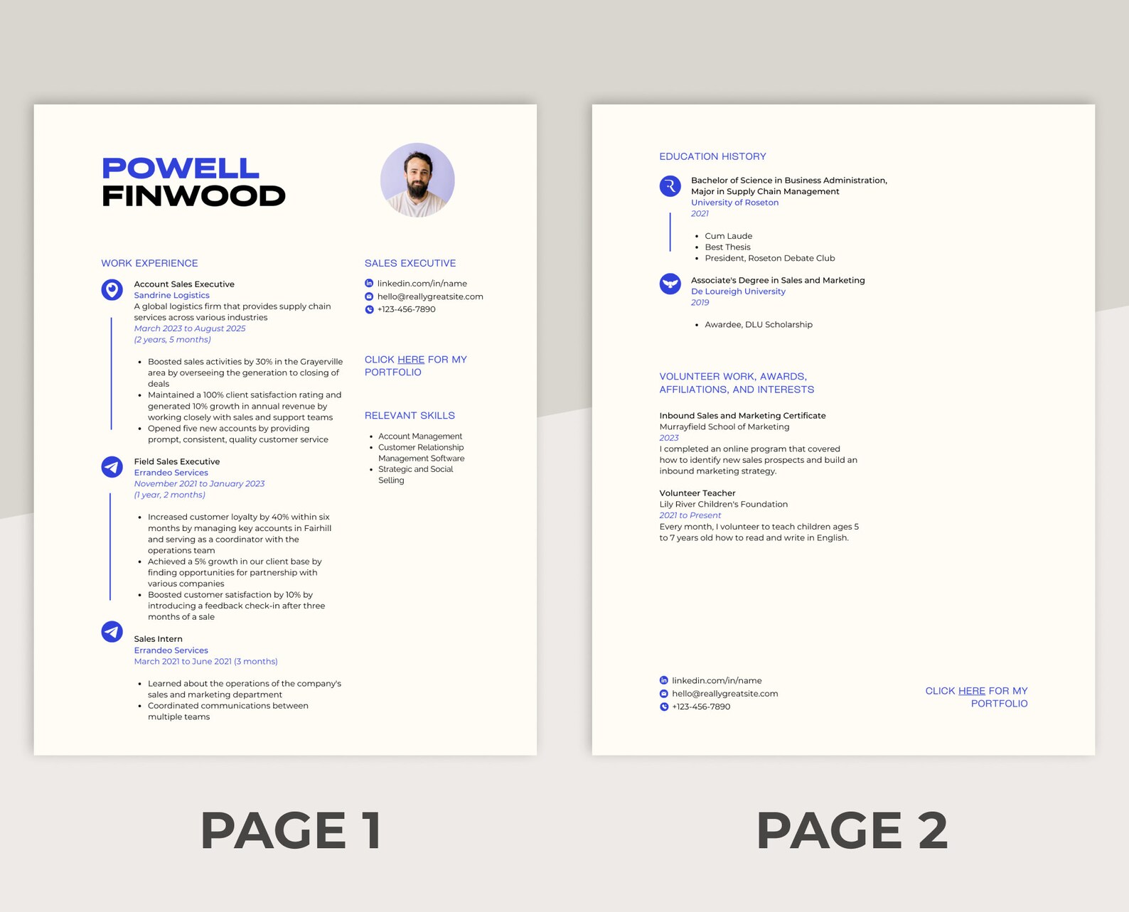 Resume Template Canva | Modern 2 Page Resume | Simple Powerful Resume ...