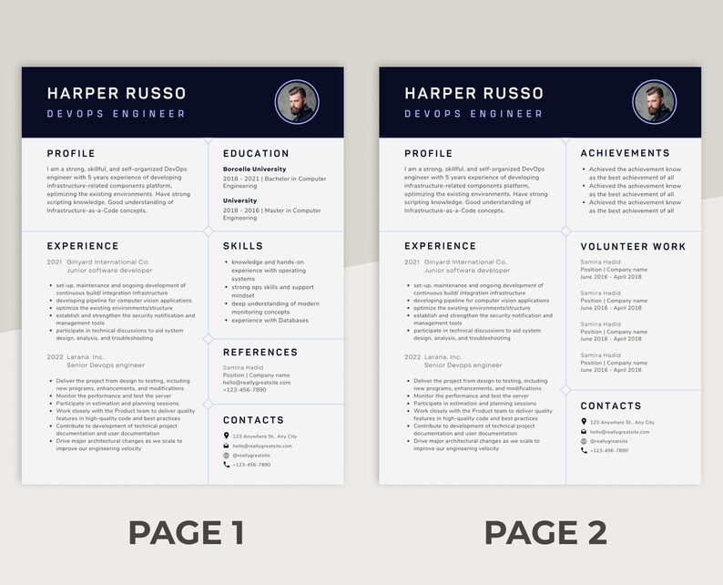 Resume Template Canva | Modern 3 Page Resume | Formal Resume Template ...