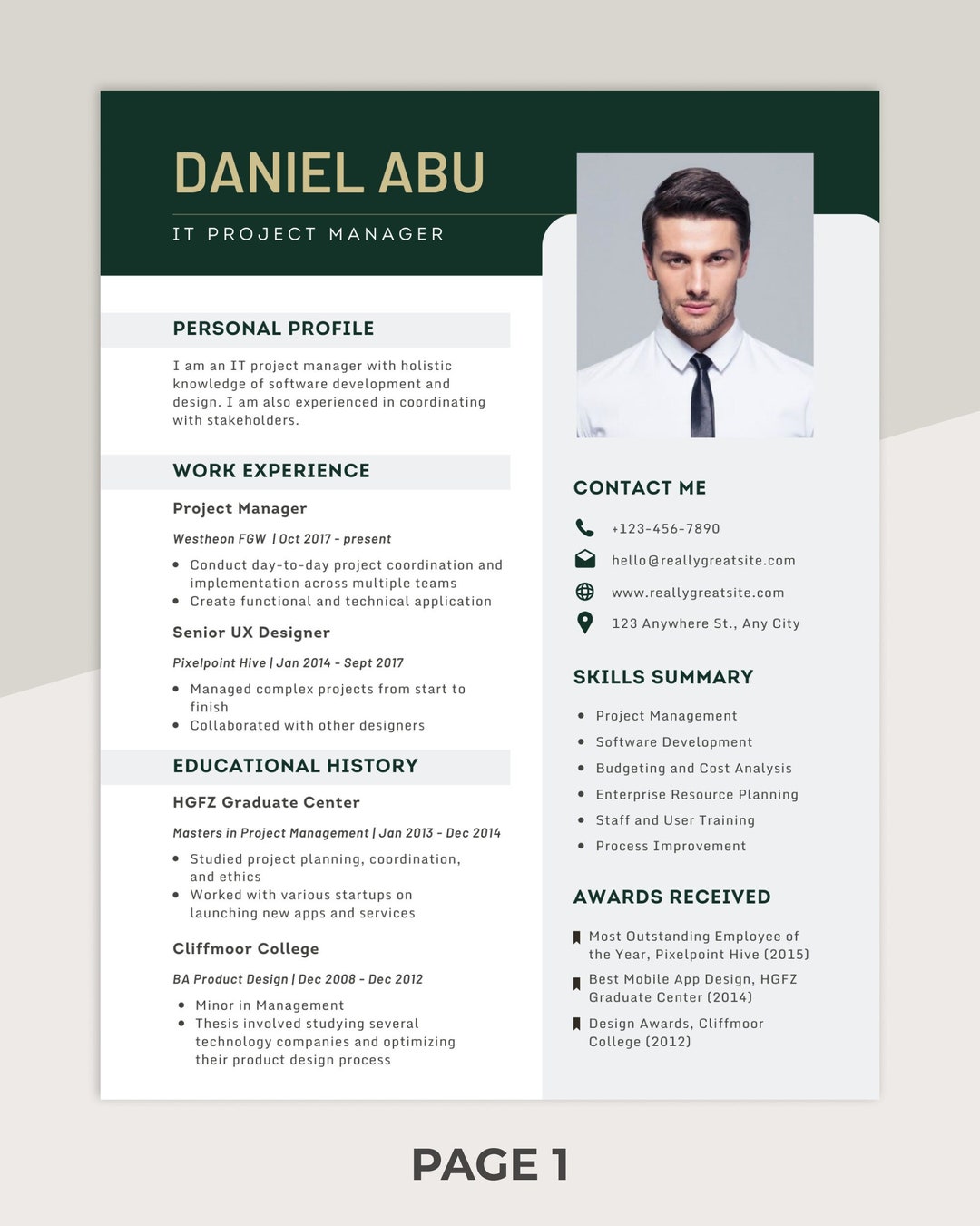 Resume Template Canva | Modern 3 Page Resume | Modern Royal Resume ...