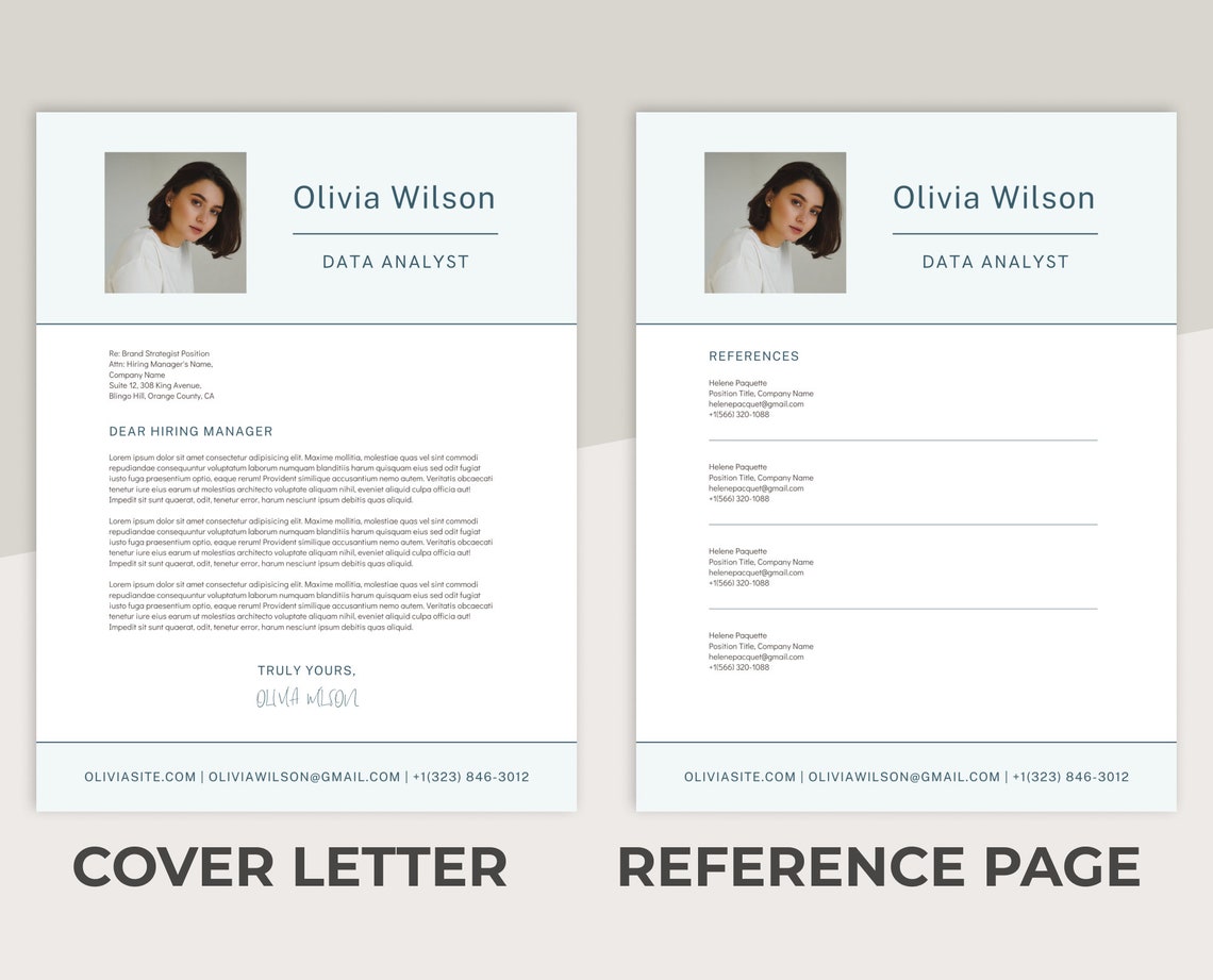 Resume Template Canva | Modern 3 Page Resume | Creative Elegant Resume ...