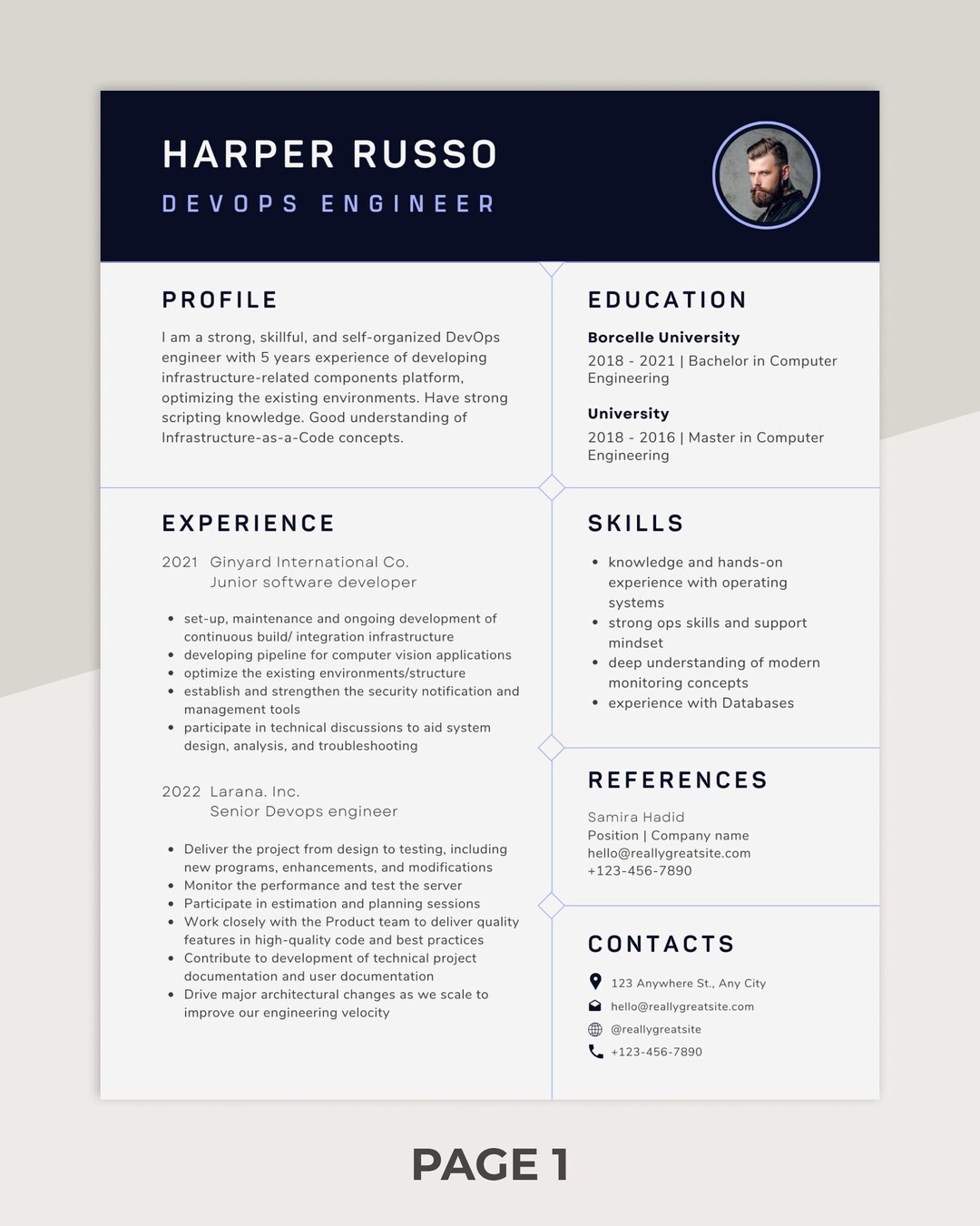 Resume Template Canva | Modern 3 Page Resume | Formal Resume Template ...