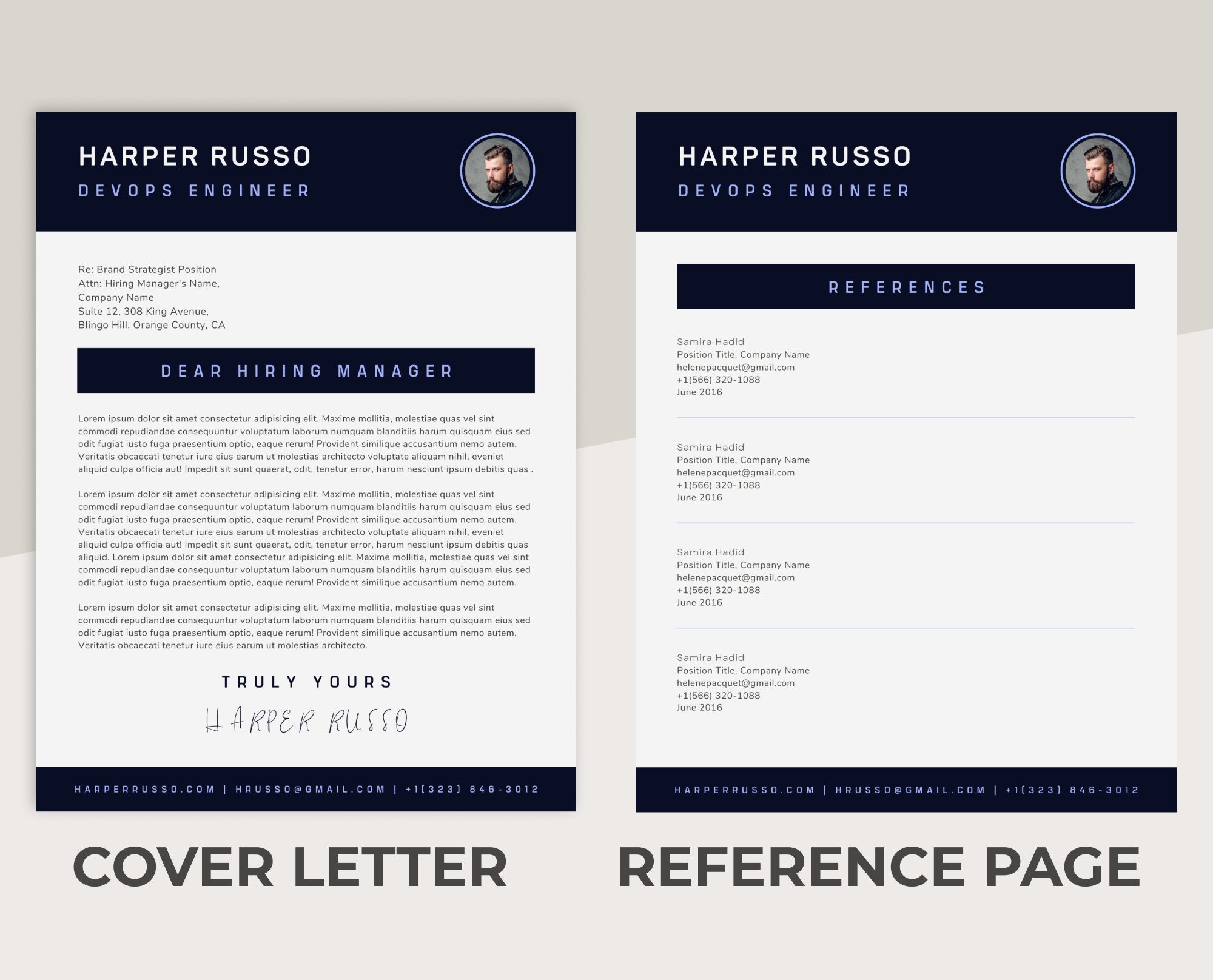 Resume Template Canva | Modern 3 Page Resume | Formal Resume Template ...
