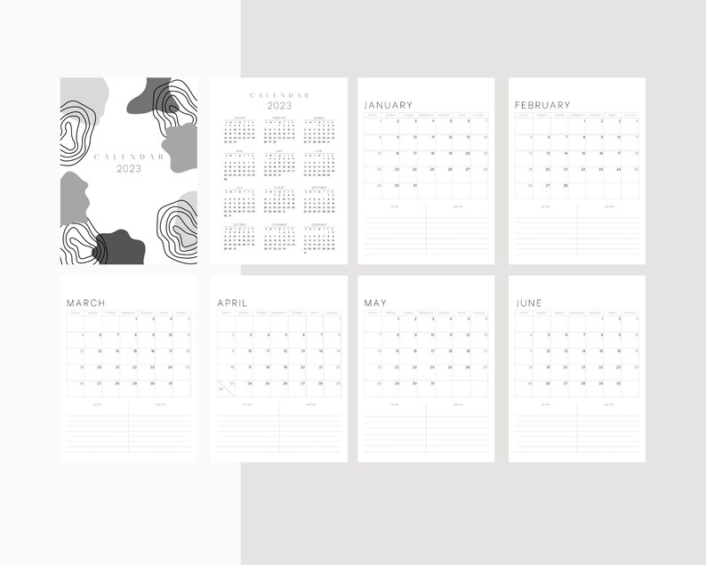 2023 Minimal Calendar, 2023 Printable Calendar, Daily Planner, 2023 ...