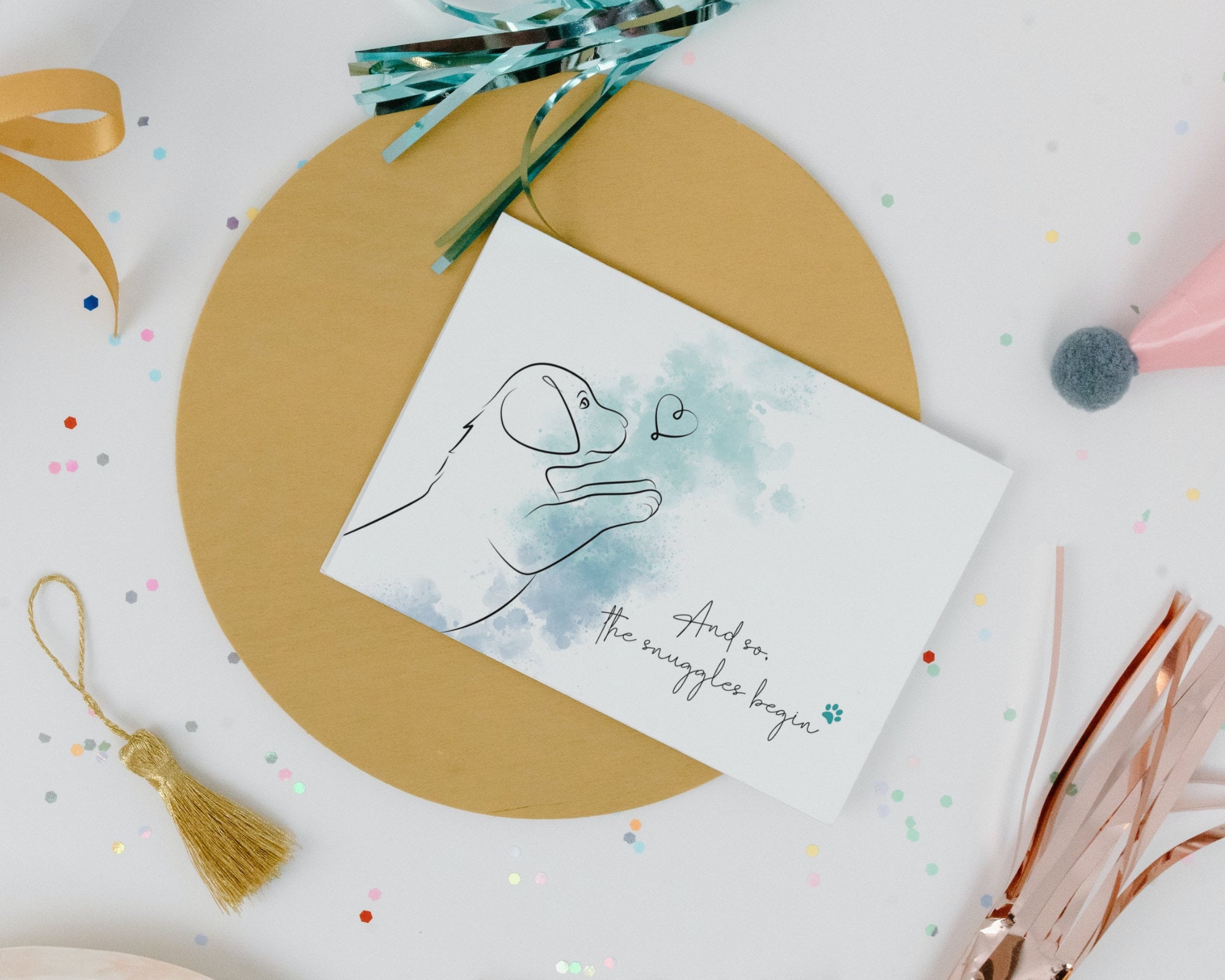 New Pet Card Digital Download Watercolour Puppy Card Printable Fur Baby ...