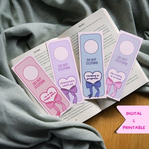 Do Not Disturb Digital Bookmark Bundle Cute Printable Bookmark Bundle ...