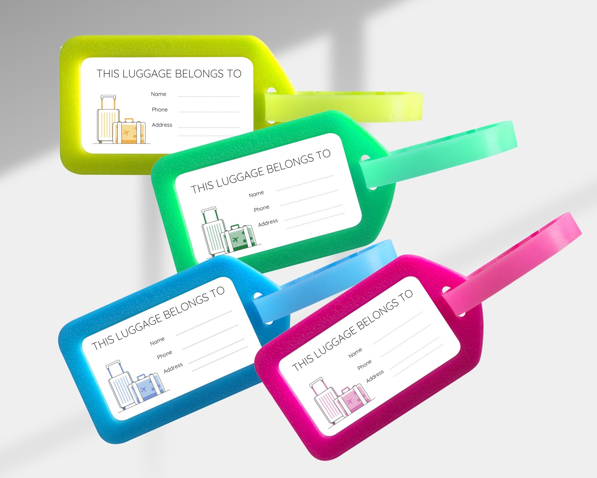Printable Luggage Tag Insert Digital Download Travel Tag Insert Digital ...