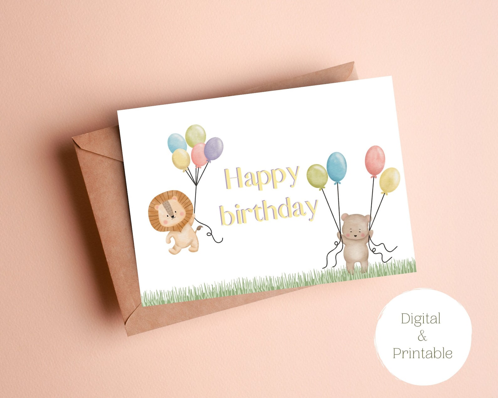 Digital Kids Birthday Card, Happy Birthday Card, Digital Download ...