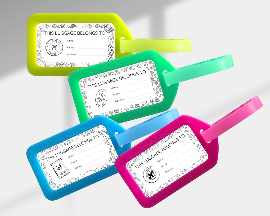 Printable Luggage Tag Insert Digital Download Travel Tag Insert Digital ...