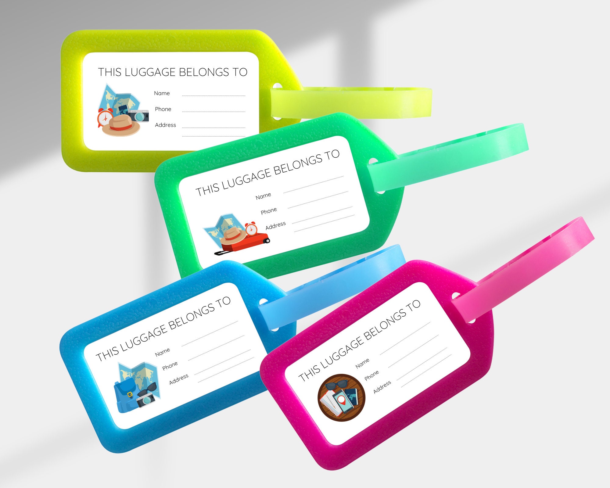 Printable Luggage Tag Insert Digital Download Travel Tag Insert Digital ...