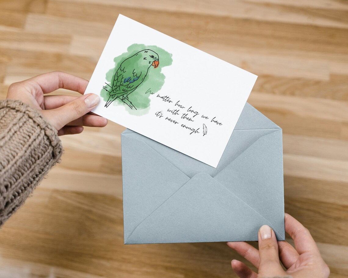 Canary Winged Bee Sympathy Card Printable Bird Condolence Card Parrot ...